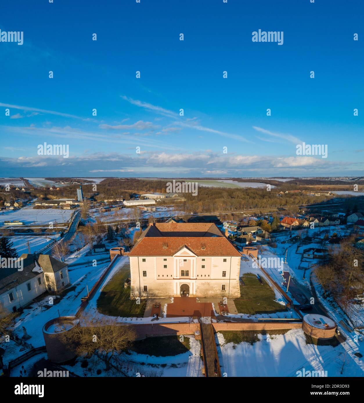 Aerial photo of Castle in Ozora, called Ozorai Pipo vara Stock Photo ...