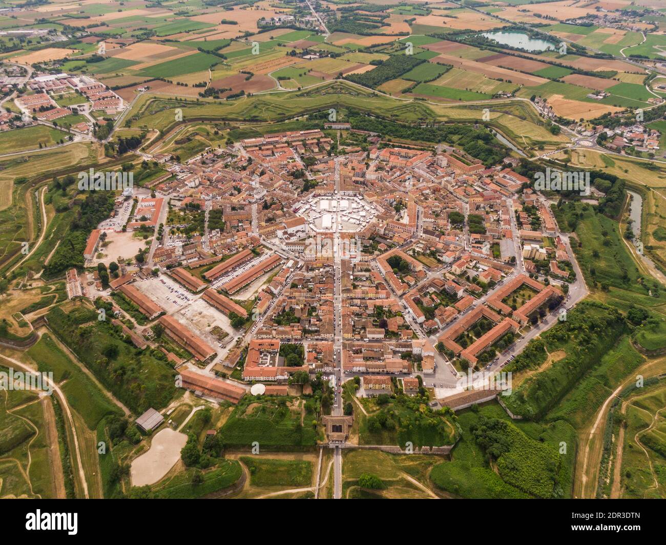 Palmanova city panoramic aerial view. Friuli Venezia Giulia, Italy ...