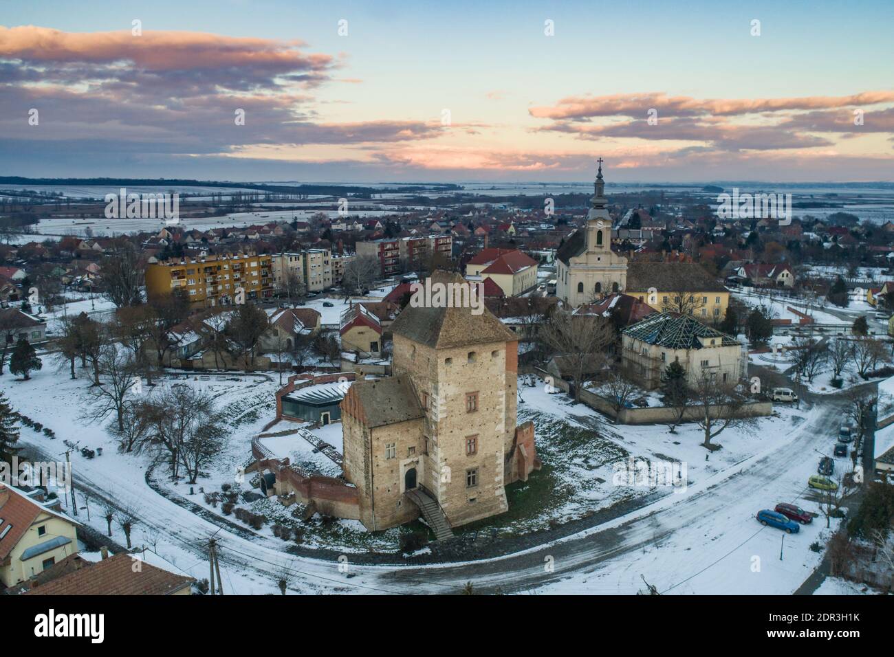 Panoramic view of Simontornya at winter Stock Photo - Alamy