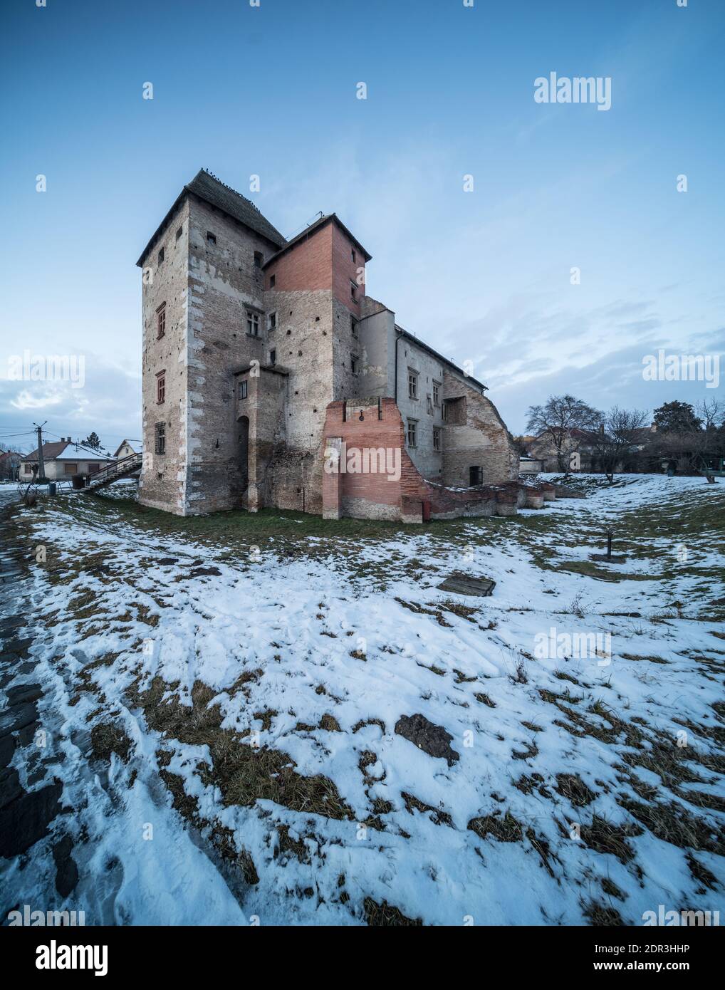 Panoramic view of Simontornya at winter Stock Photo - Alamy