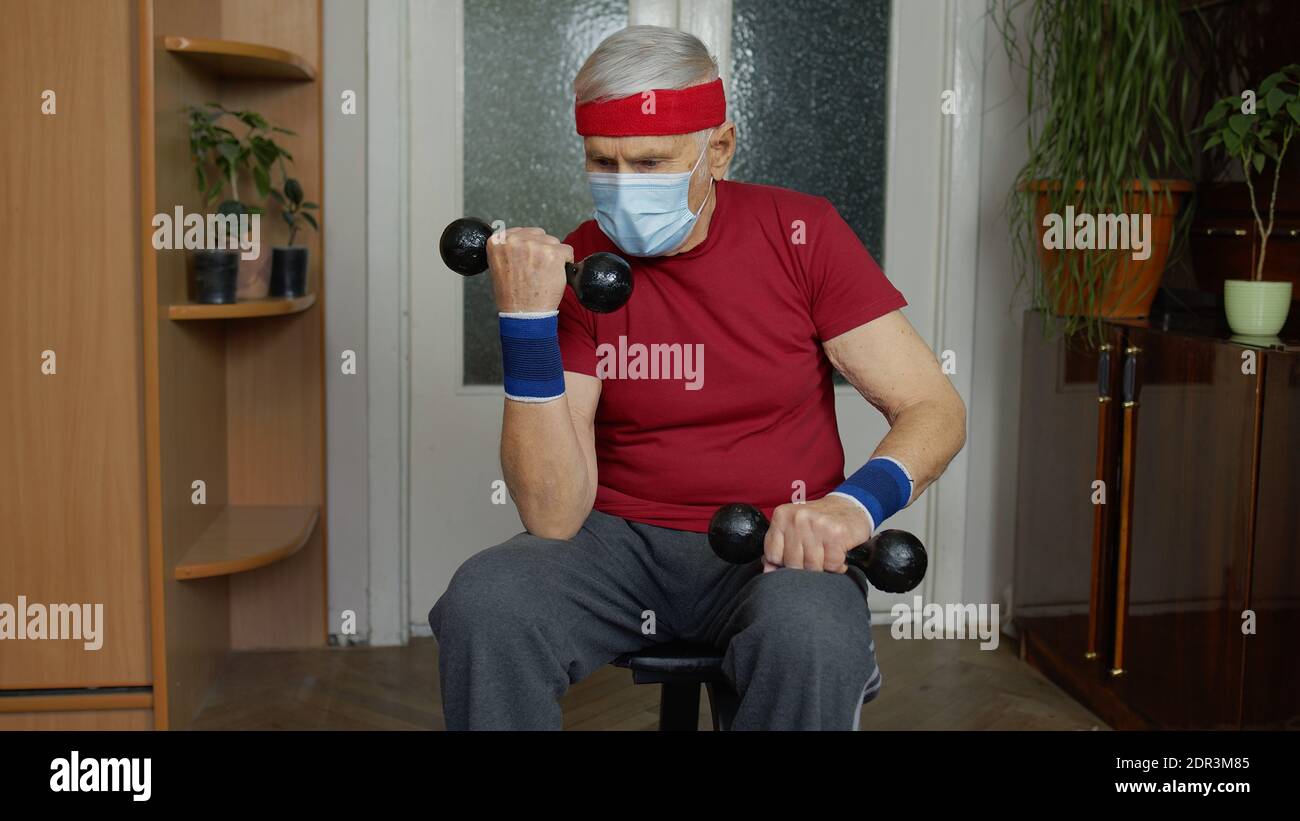 Home workout grandparent hi-res stock photography and images - Alamy