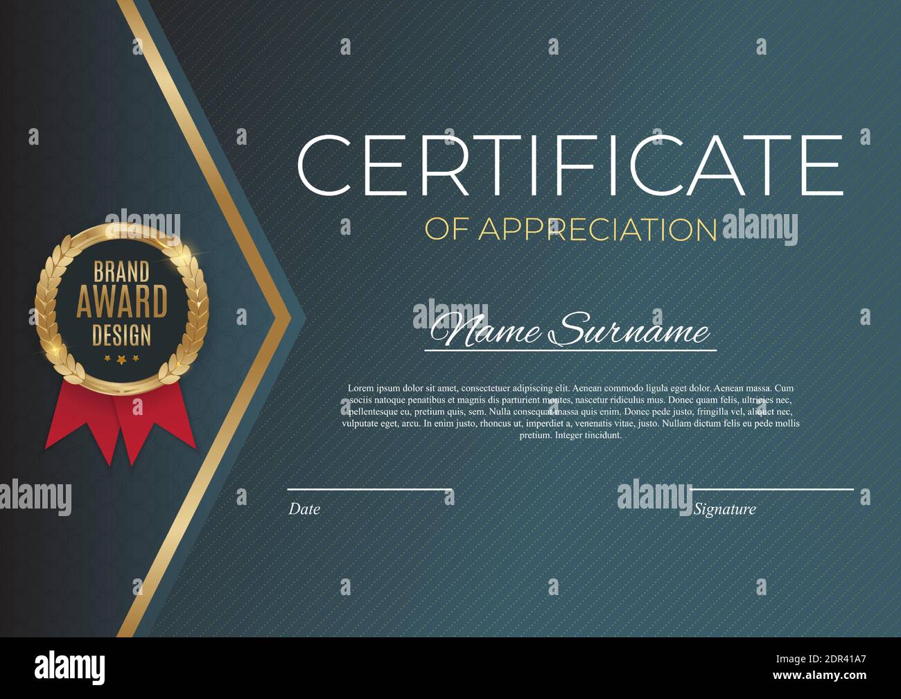 Certificate of achievement template set Background with gold badge and ...