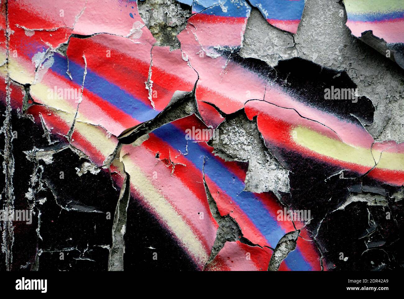 Abstract graffiti on a damaged wall. Color paint on the wall Stock ...