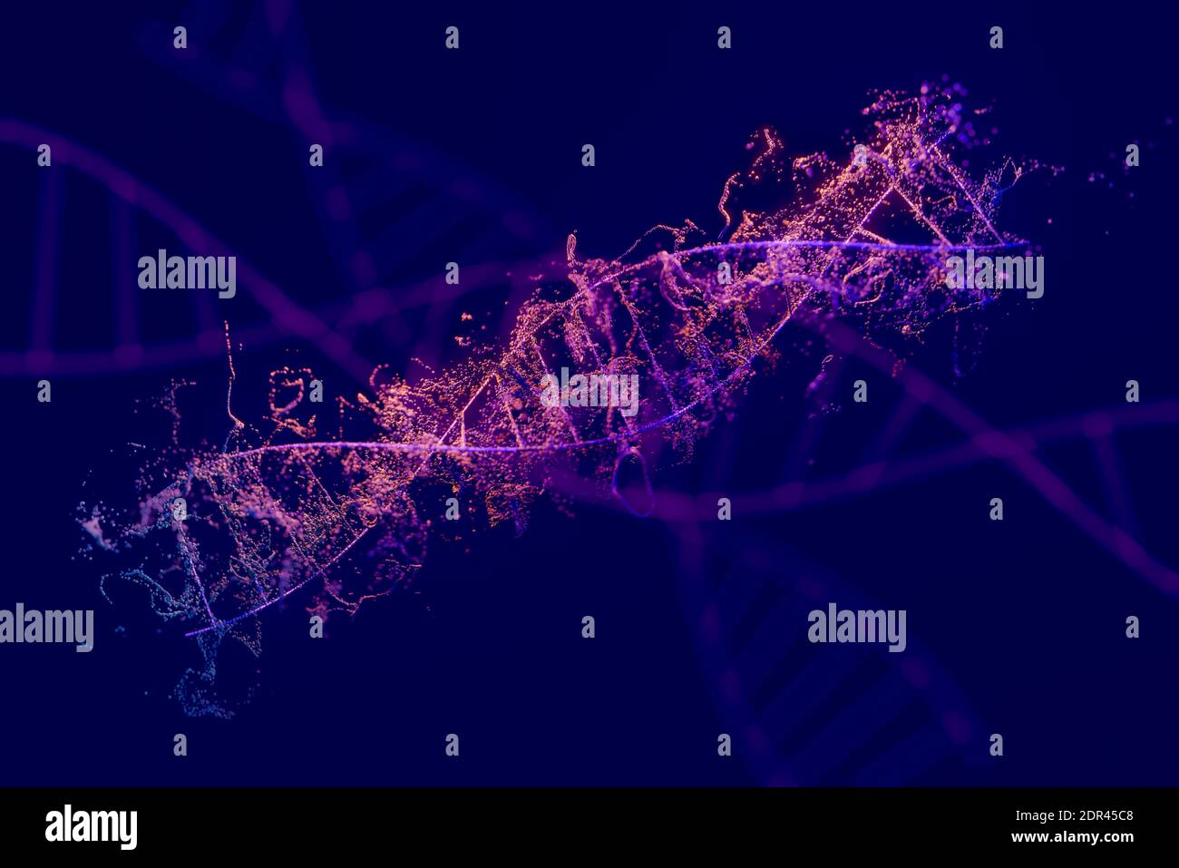 DNA complex spiral structure , medical, science, genetic biotechnology ...