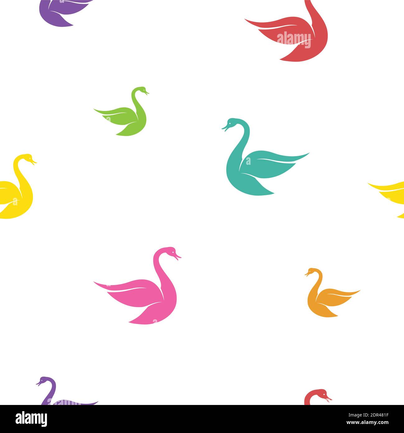 Vector seamless pattern with swan on white background. wallpaper Stock ...