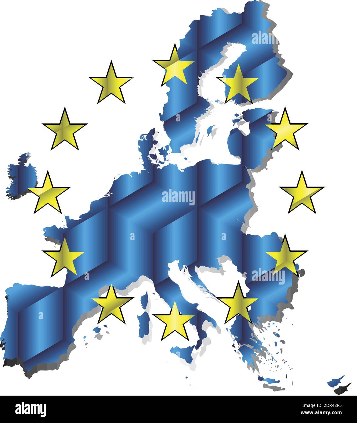 European Union Map from many cubes - Illustration, Three Dimensional ...
