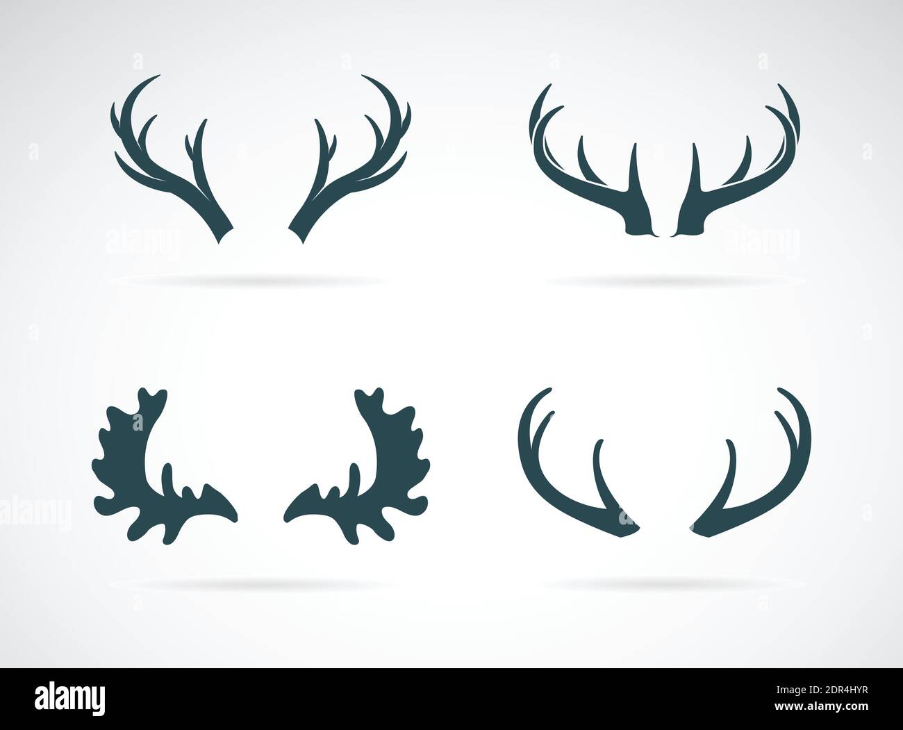 Vector antler icon set on white background. Horn. Easy editable layered ...