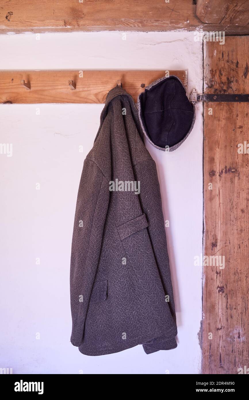 Black Leather Jacket Hanging On High Resolution Stock Photography and ...