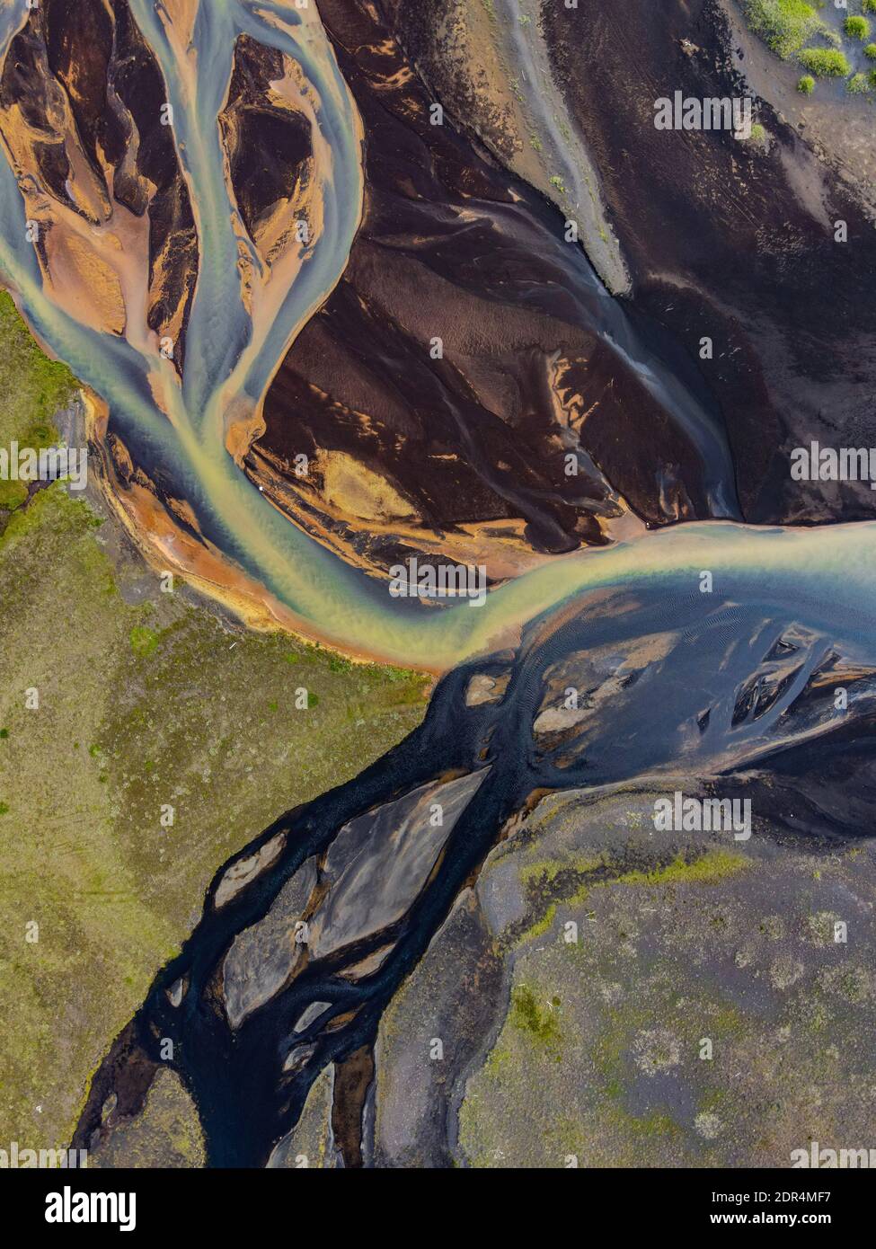 Aerial view of the rivers in iceland High Resolution Stock Photography ...