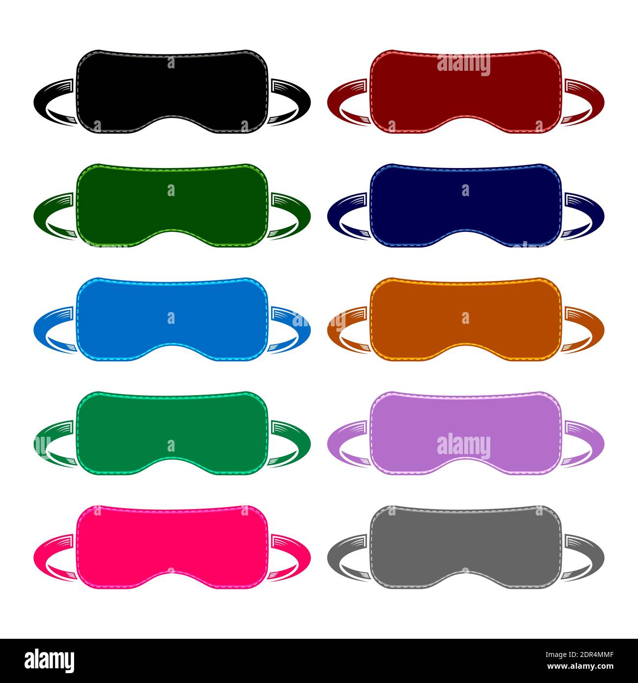 Sleep Mask Icon Set Isolated on White Background Stock Vector Image ...