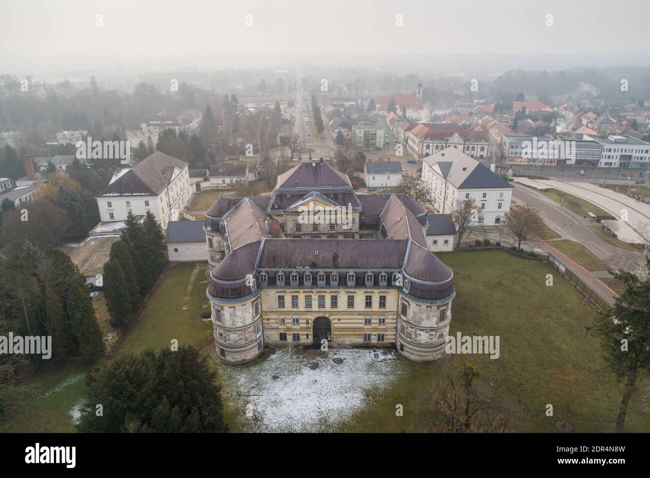 Aerial photo of Batthyany castle, Kormend Stock Photo - Alamy