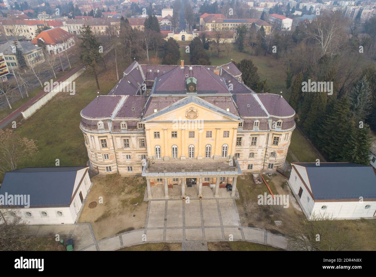 Aerial photo of Batthyany castle, Kormend Stock Photo - Alamy