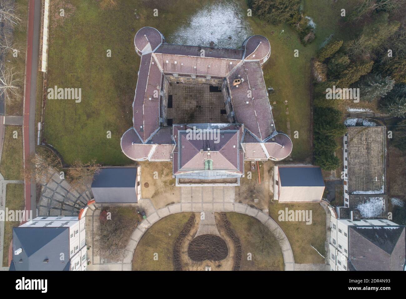 Aerial photo of Batthyany castle, Kormend Stock Photo - Alamy