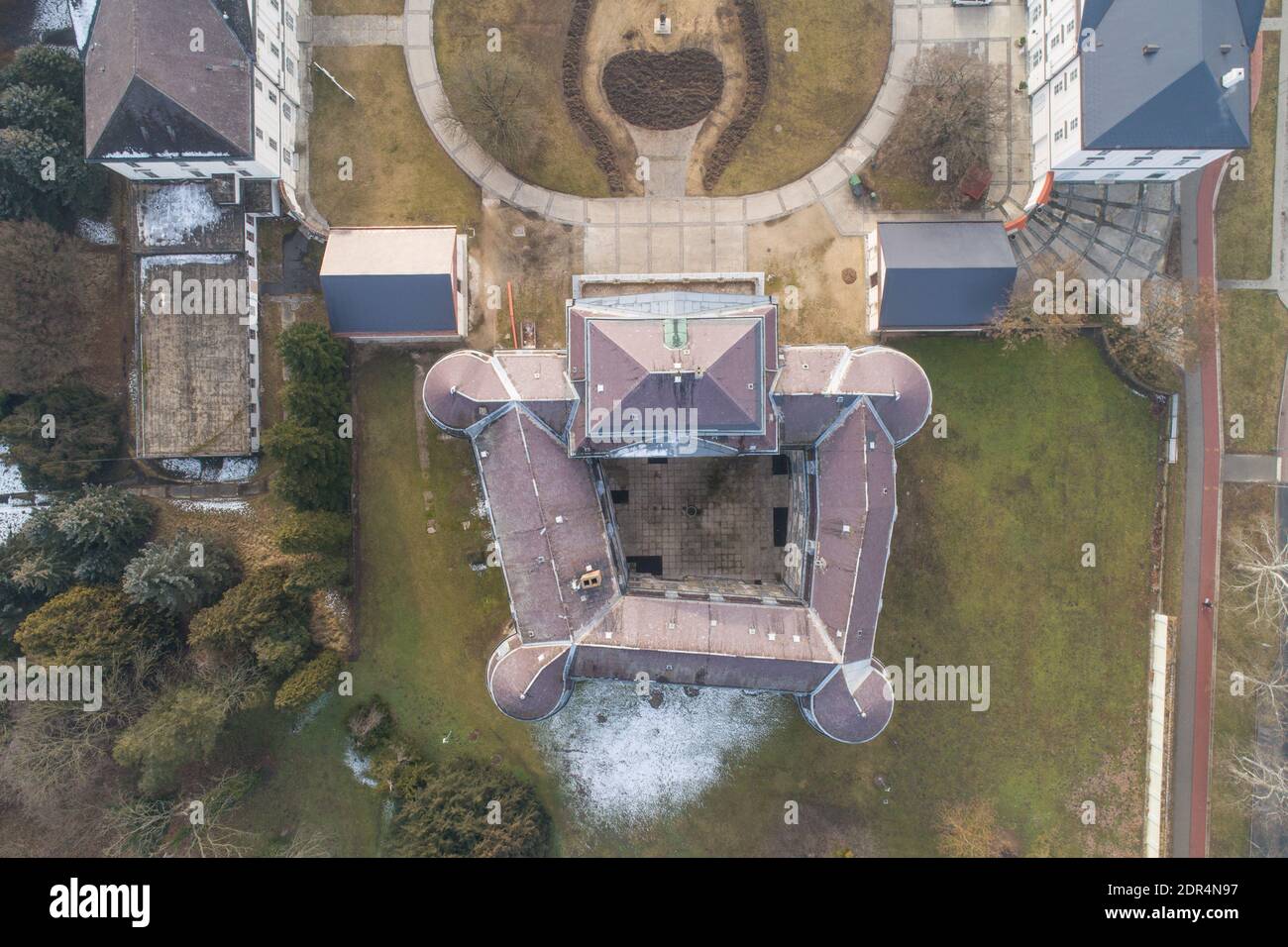 Aerial photo of Batthyany castle, Kormend Stock Photo - Alamy