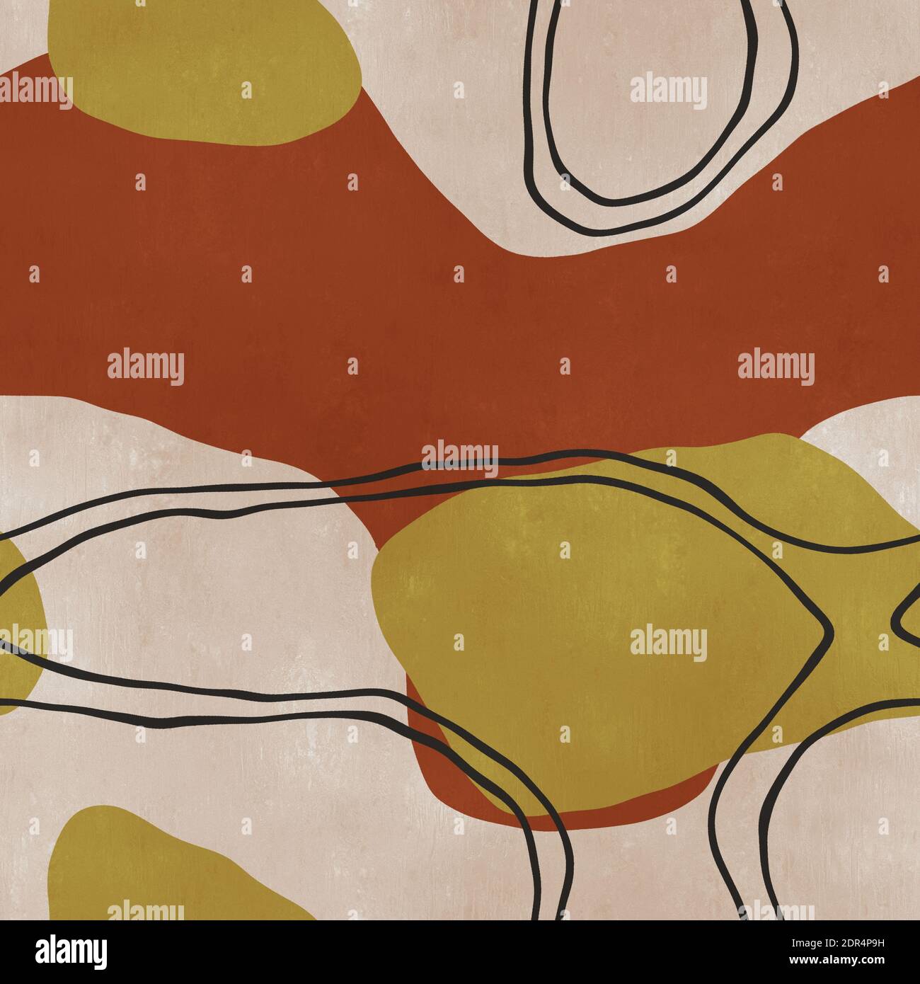 Seamless organic rounded curvy shapes naive design Stock Photo - Alamy