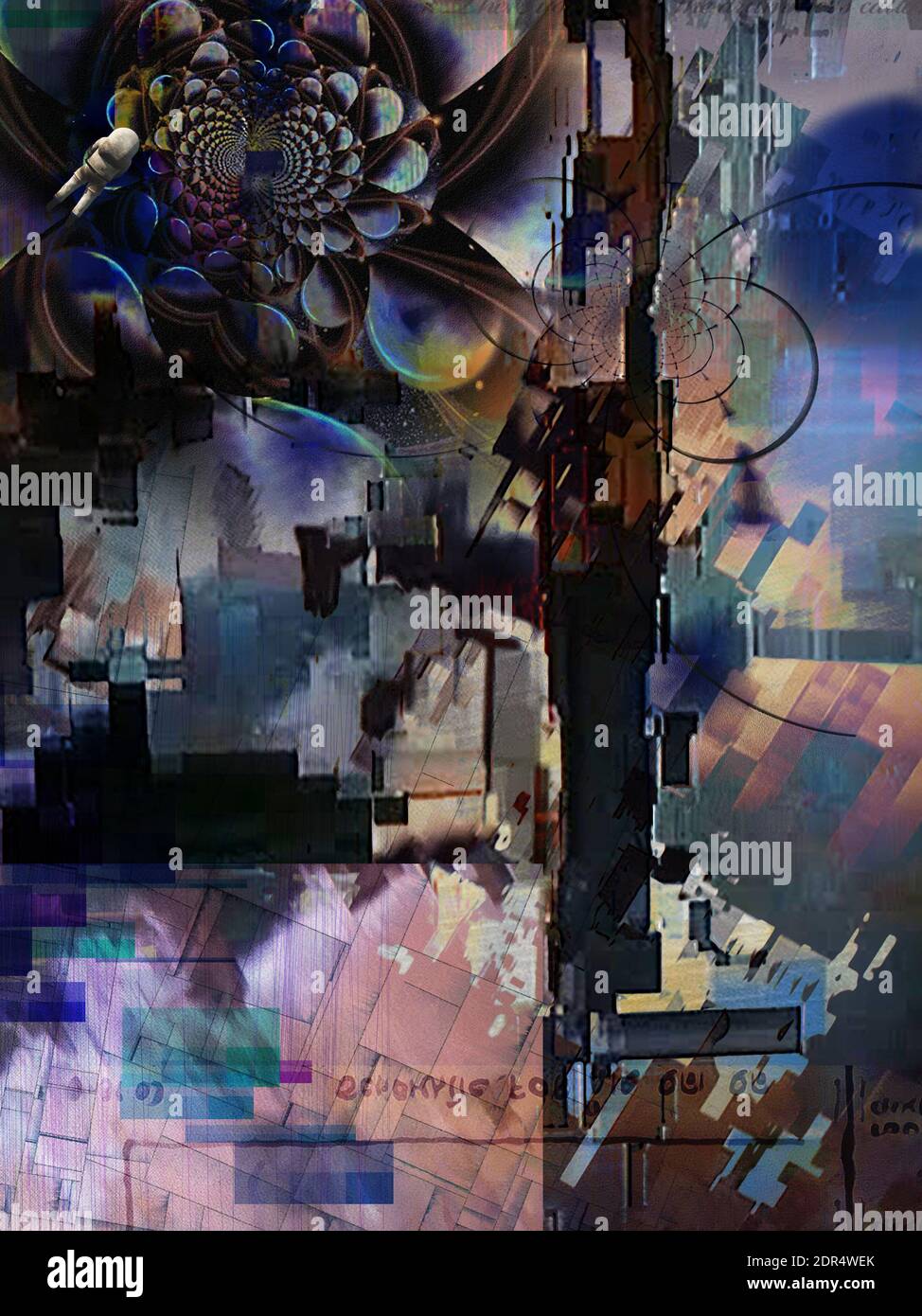 Digital abstract art. Glitch effect. 3D rendering Stock Photo - Alamy