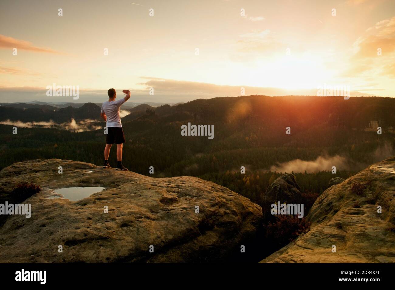 Man running arms in the air hi-res stock photography and images - Alamy