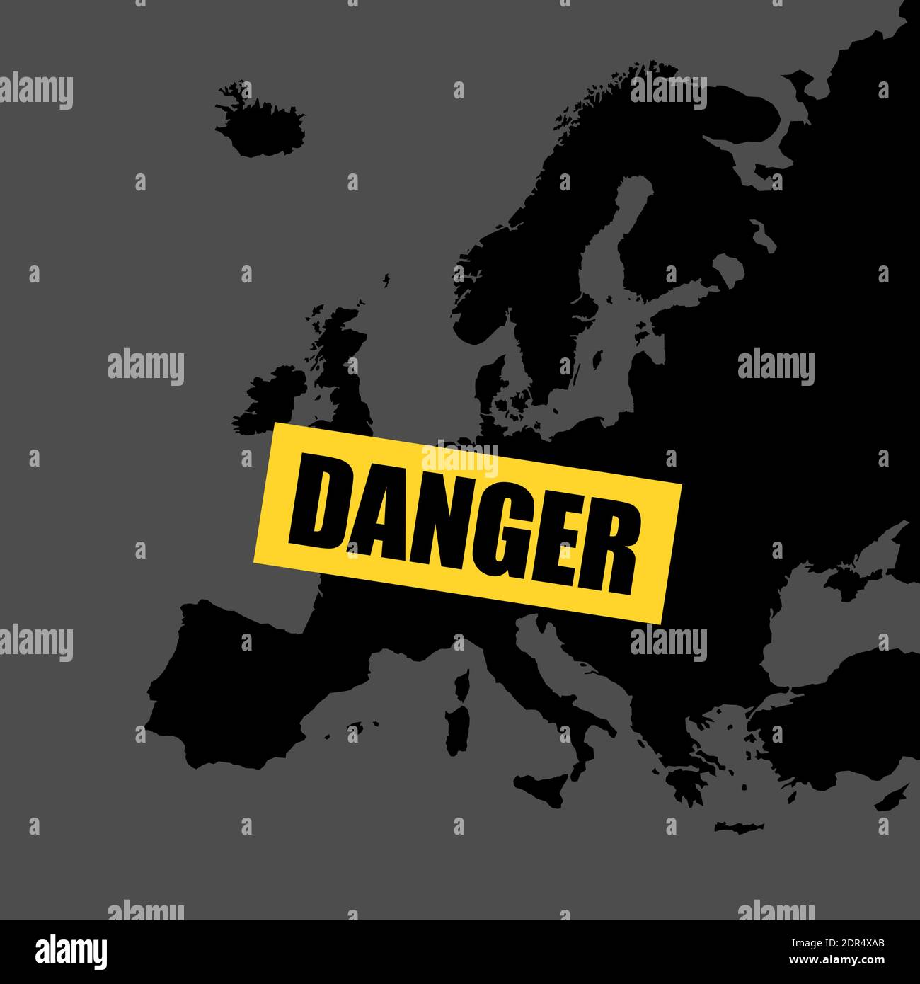 Europe and warnign and alert about danger and dangerous risk. vector ...