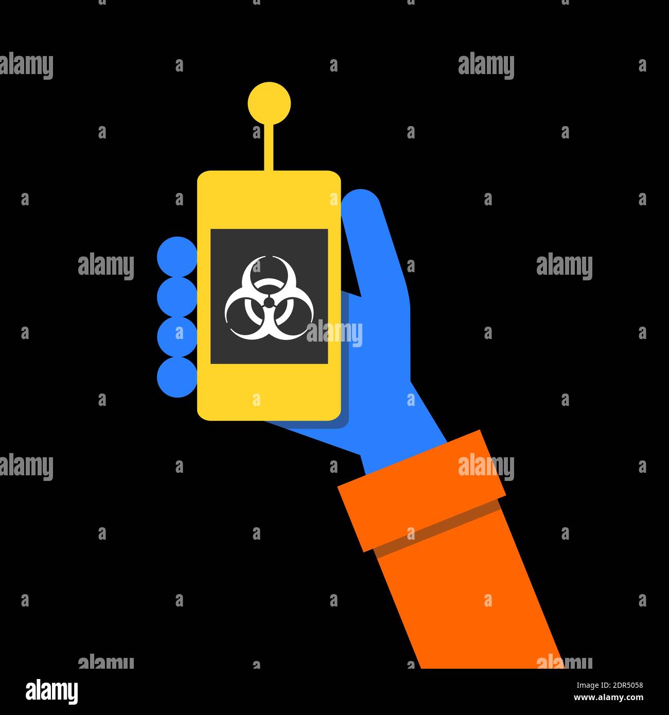 Device and tool for measurment and metering of biohazard. Tester is ...