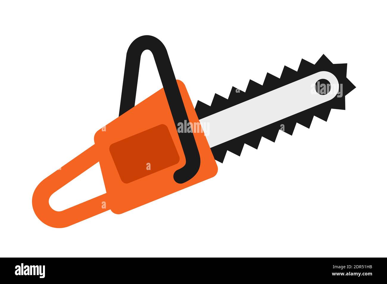 Chainsaw and mechanical saw - machine and tool for cutting. Vector ...