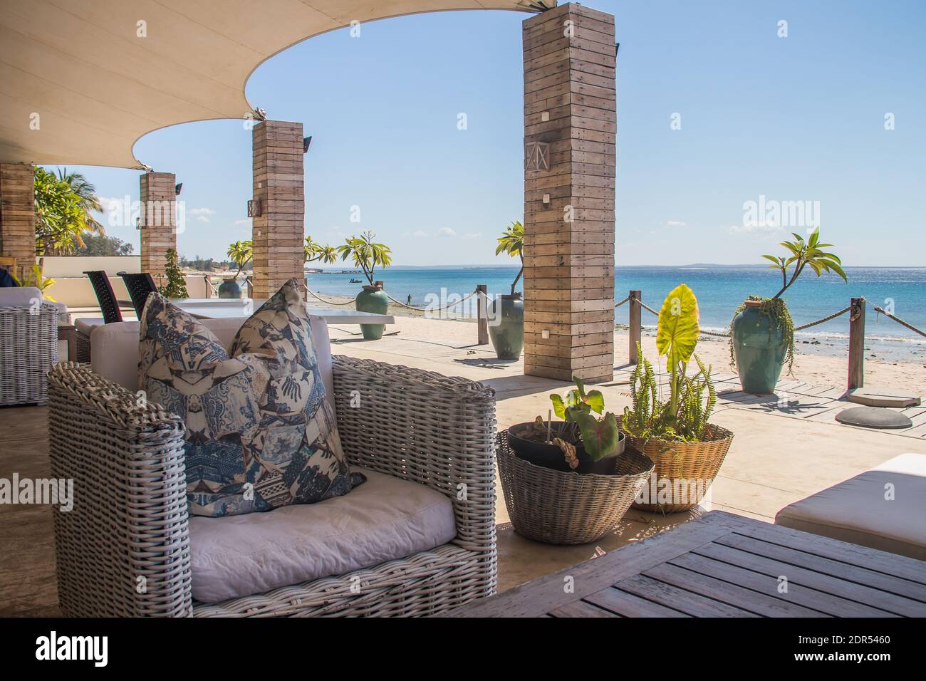 Luxury bar and restaurant at the tropical beach, place to relax and ...