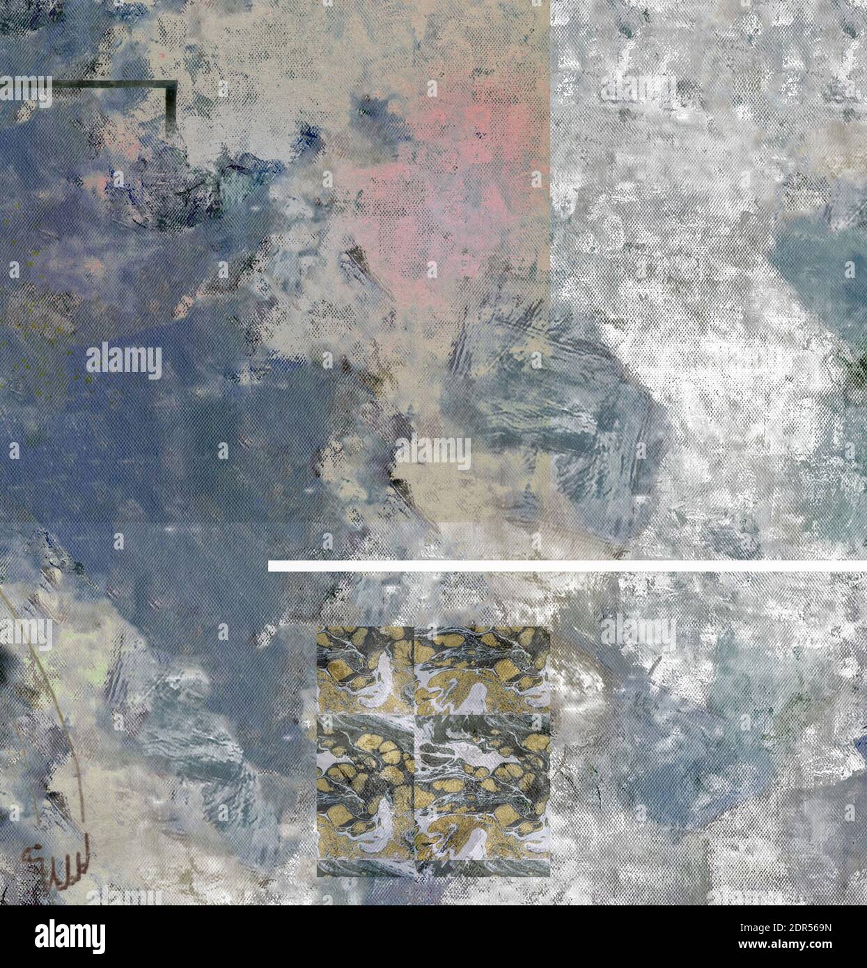 Muted Abstract Painting. 3D rendering Stock Photo - Alamy