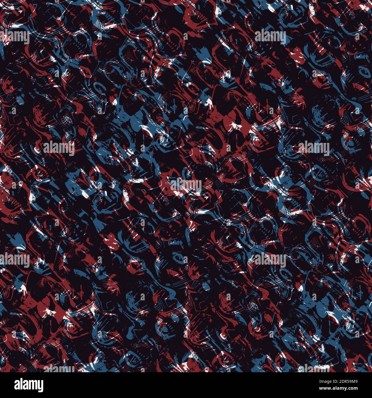 Seamless abstract pattern in red blue black white Stock Photo - Alamy