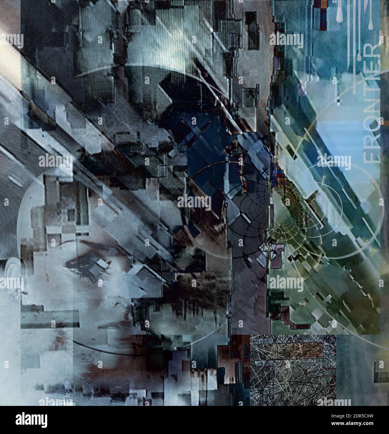 Digital abstract art. Glitch effect. 3D rendering Stock Photo - Alamy