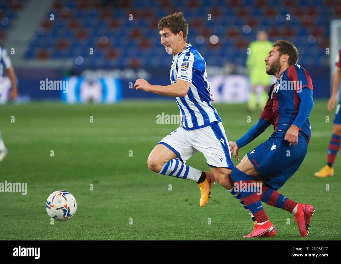 Ruben Rochina of Levante UD and Ahien Munoz of Real Sociedad during the ...