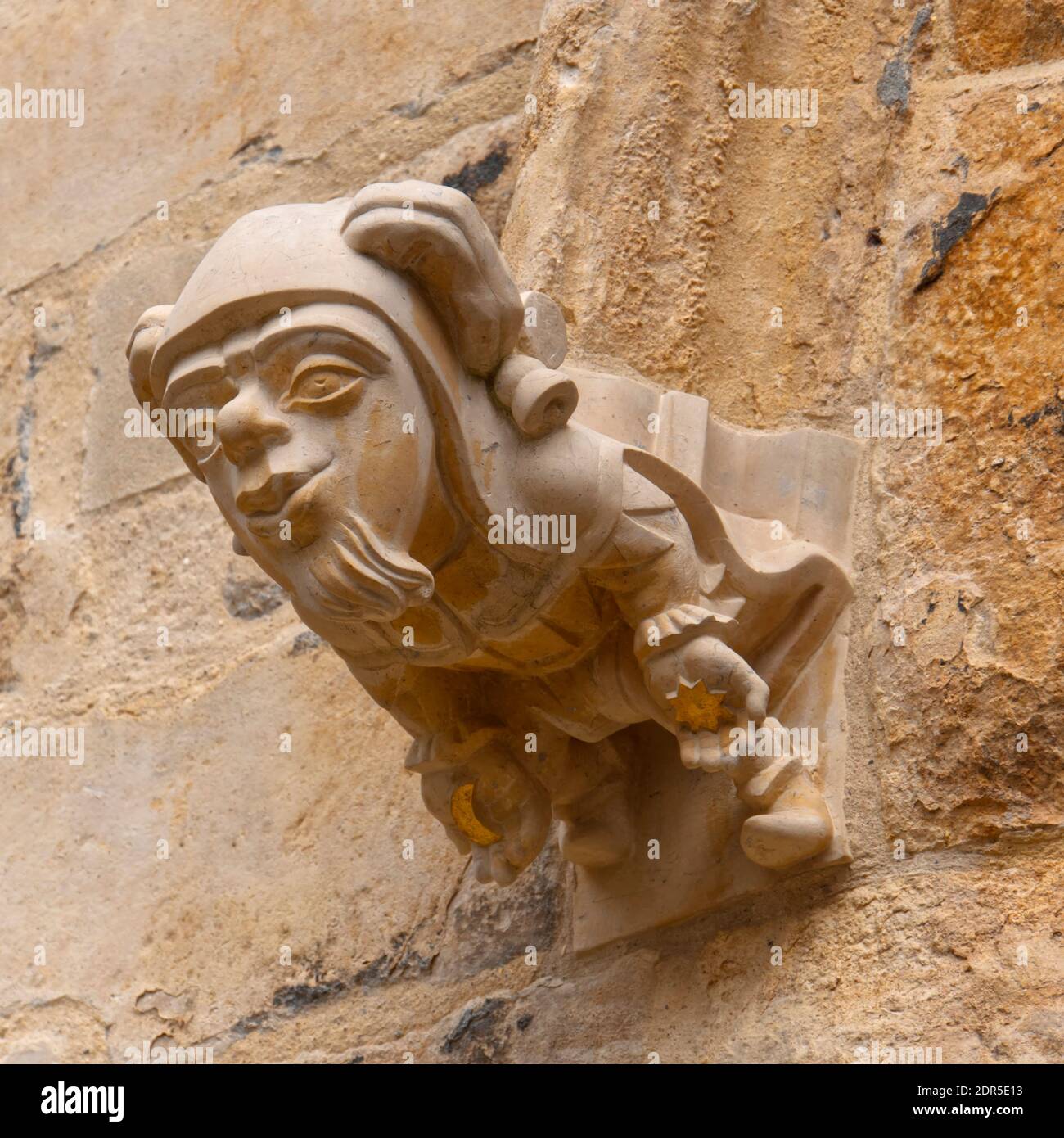 restored jester gargoyle with moon and star in hands on Lincoln ...