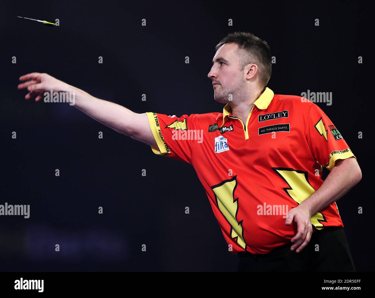 Matthew Edgar in action during day six of the William Hill World Darts ...