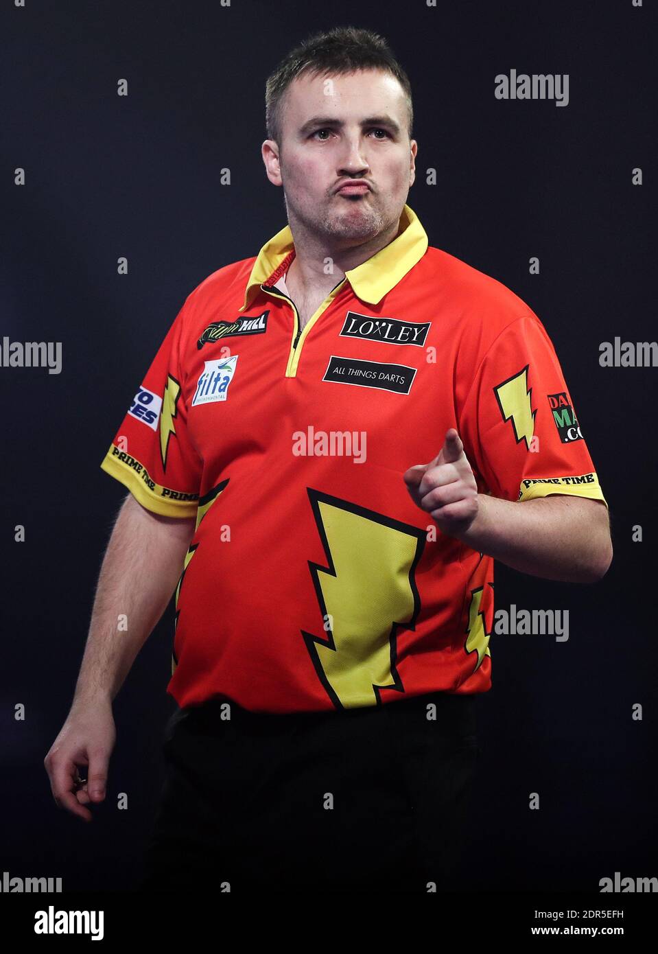 Matthew Edgar celebrates during day six of the William Hill World Darts ...