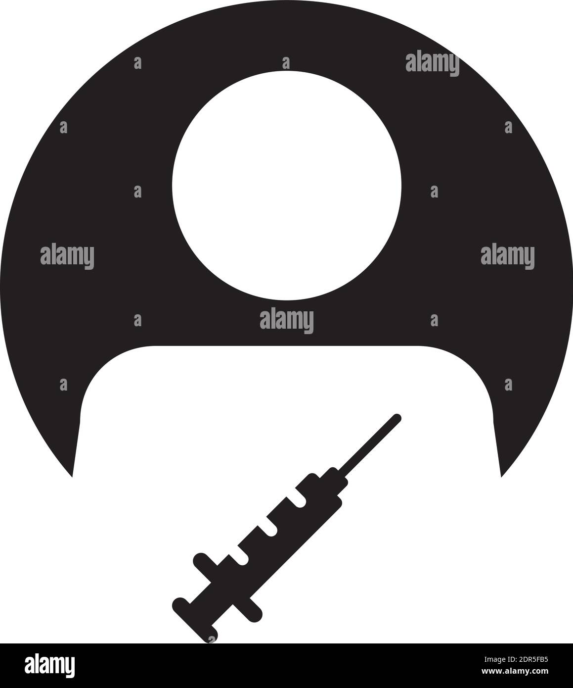 Vaccine icon vector with Injection syringe male user person profile ...