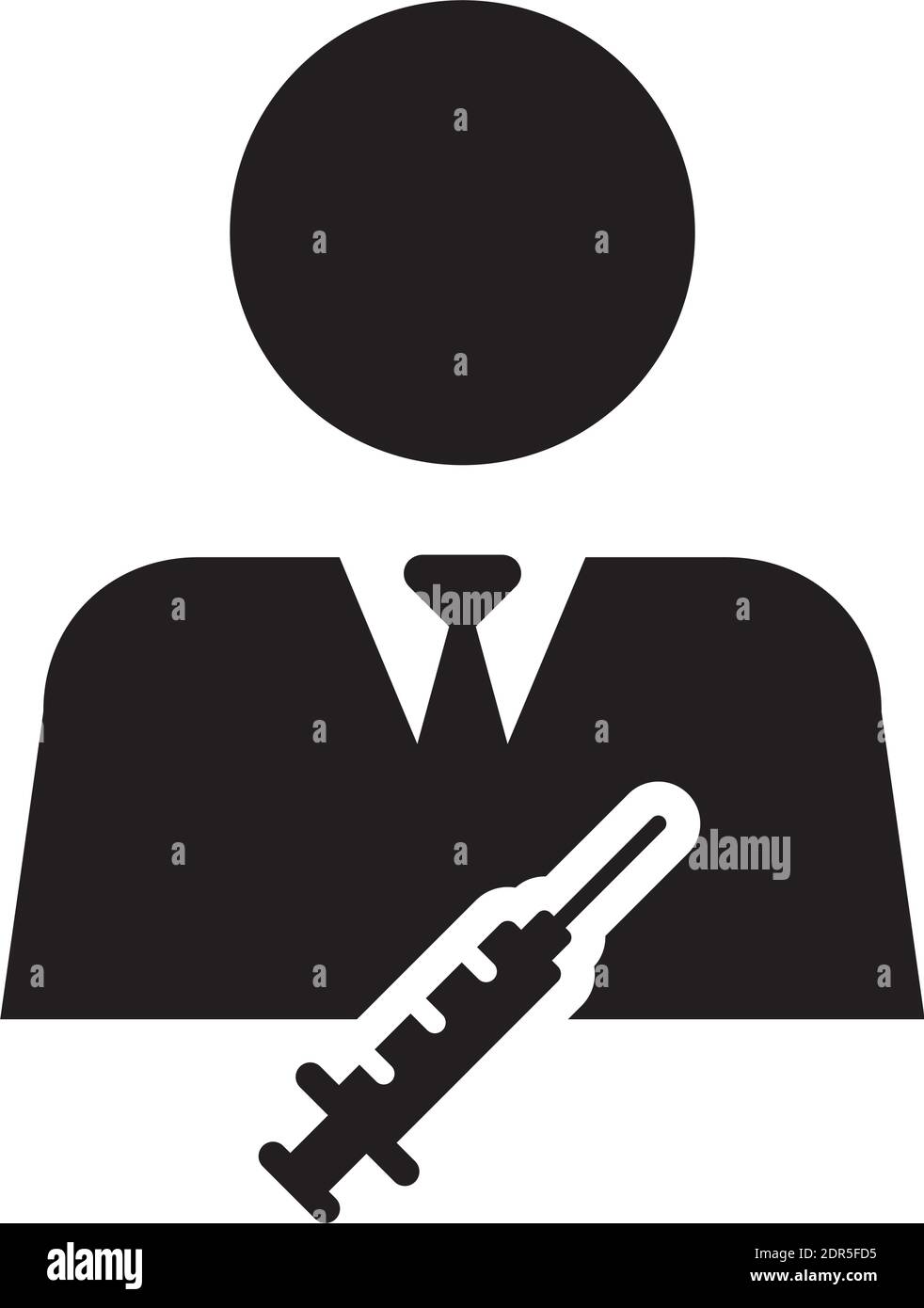 Vaccine icon vector with Injection syringe male user person profile ...