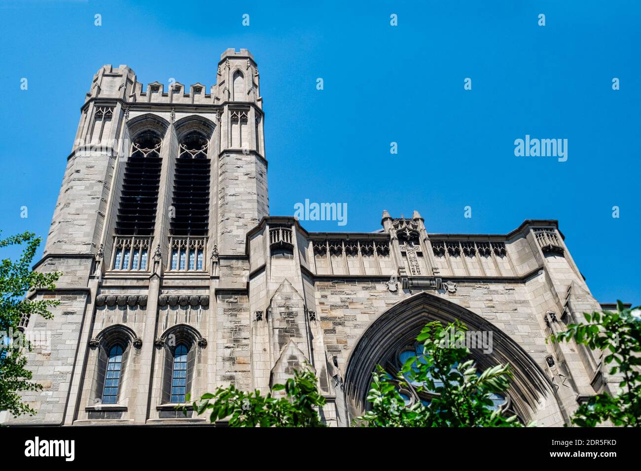Side view of a colonial-style church in Montreal, Canada Stock Photo ...