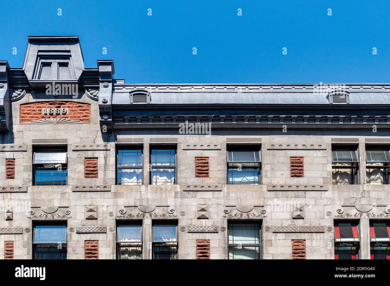 Old architecture in generic buildings of Old Montreal, Quebec, Canada ...