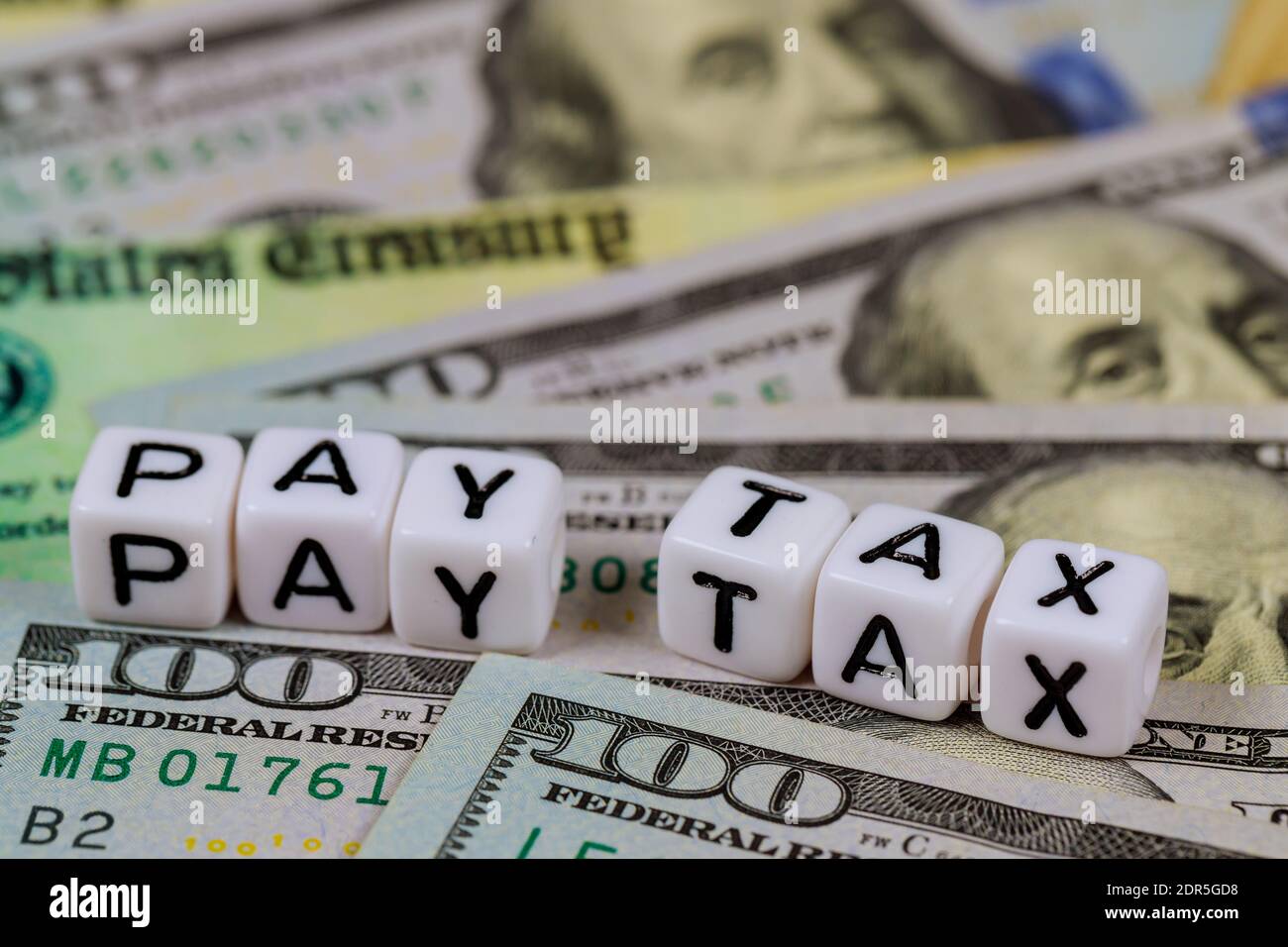 American day pay tax with stimulus economic tax return check and US ...