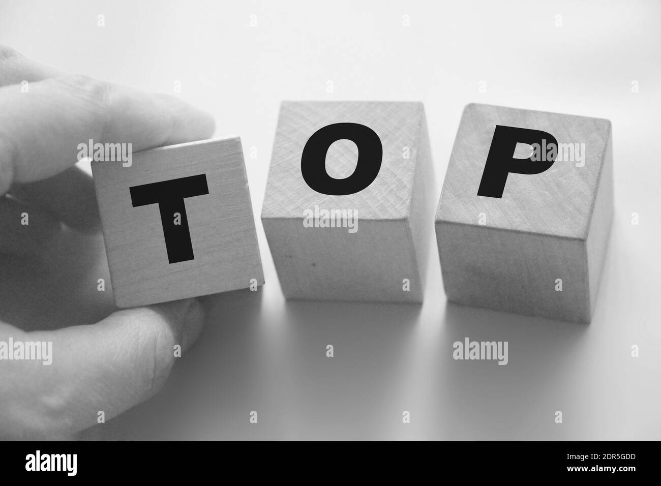 Top word on of wooden cubes with the letters. Leadership winner concept ...