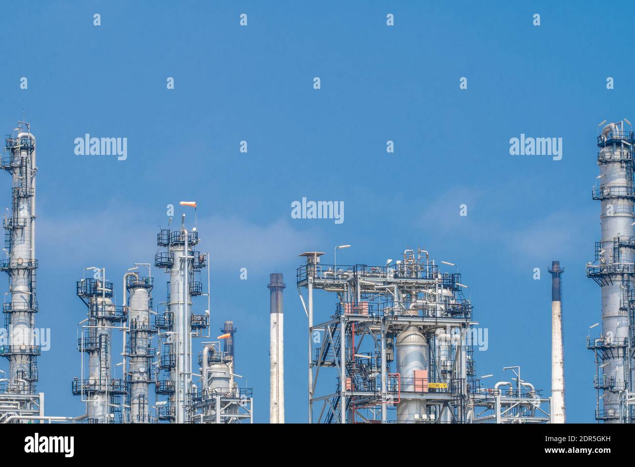 Industrial zone,The equipment of oil refining,Close-up of industrial ...