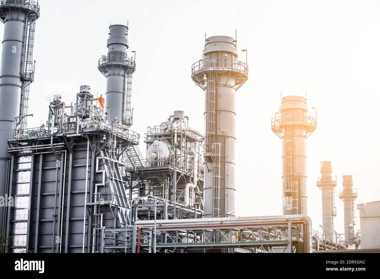 Industrial zone,The equipment of oil refining,Close-up of industrial ...