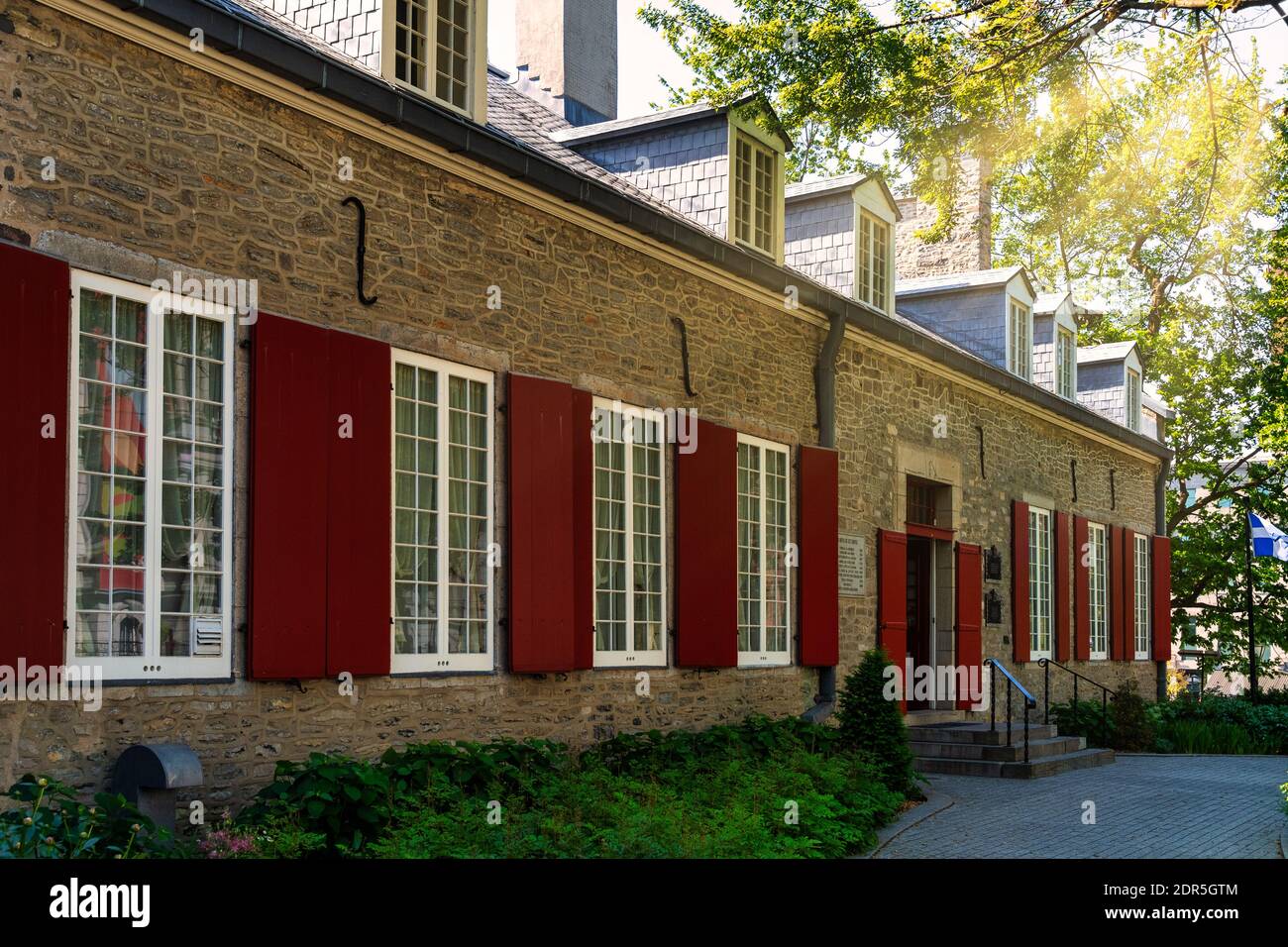 Chateau Ramezay facade. Colonial stone building, Montreal, Canada Stock ...