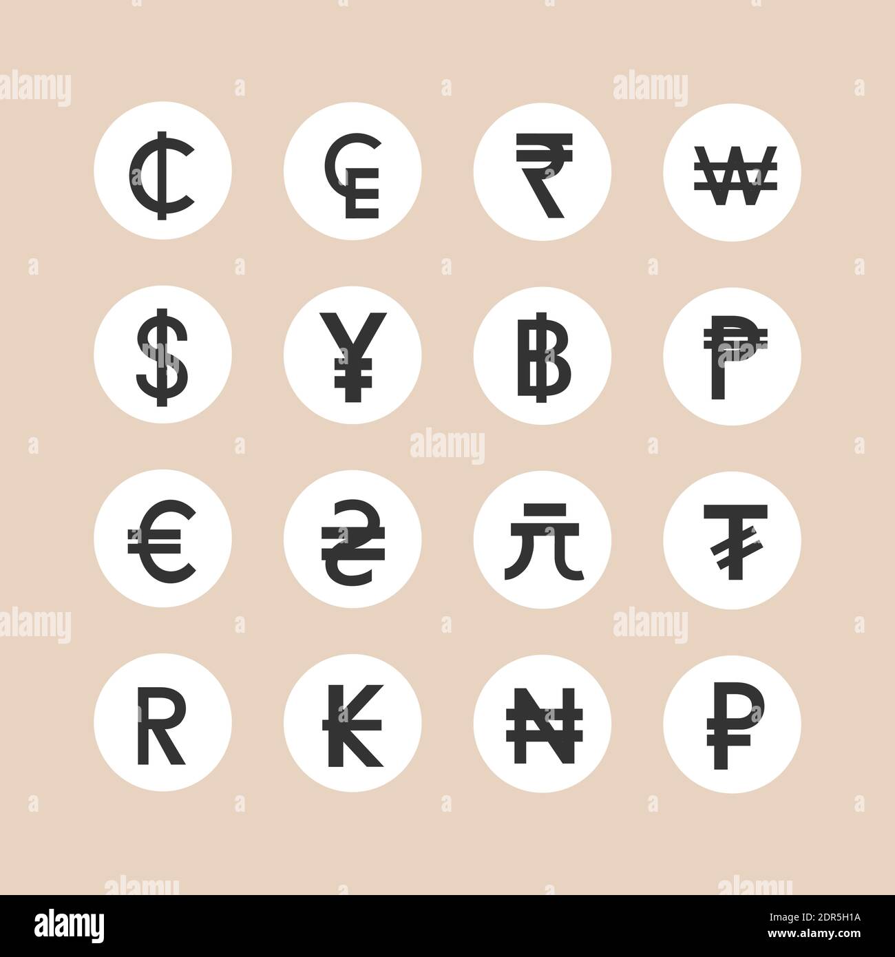 Currency symbols pack of various currencies money icons set. Isolated ...