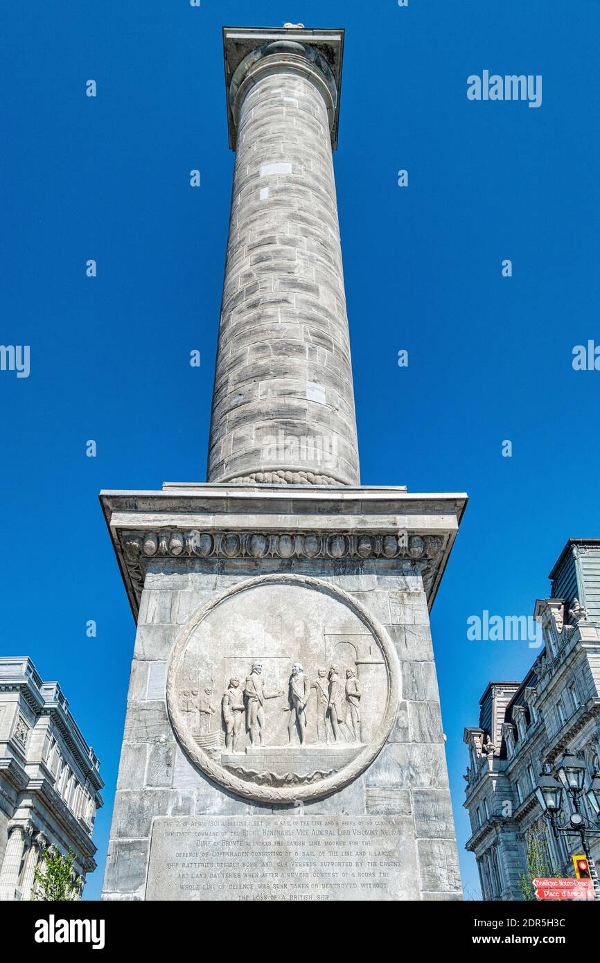Nelson's Column (detail) dedicated to Admiral Horatio Nelson, Montreal ...