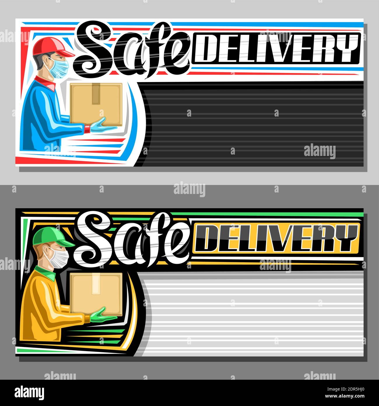 Vector templates for Safe Delivery with copy space, decorative flyer ...