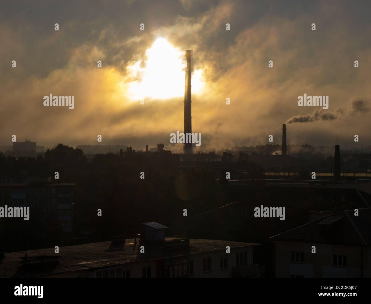 The city outdoor Factory chimneys Stock Photo - Alamy