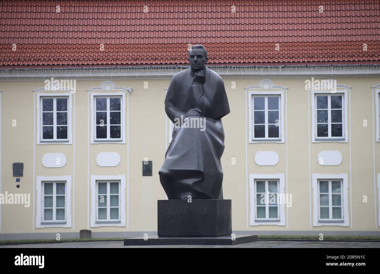 KAUNAS, LITHUANIAN - 19 12 2020: Monument to Maironis in Kaunas ...