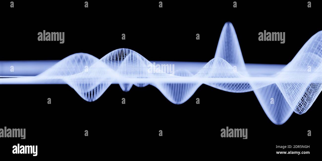 Modern Abstract Wireframe Grid Structure Virtual Background Audio Soundwaves Science Or Data