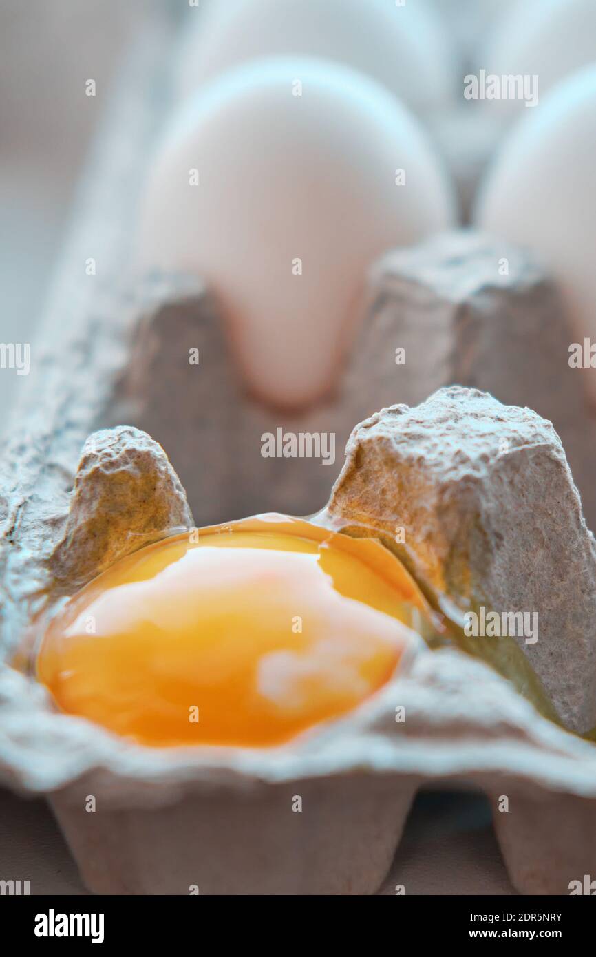 Broken egg yolk spilled hi-res stock photography and images - Alamy