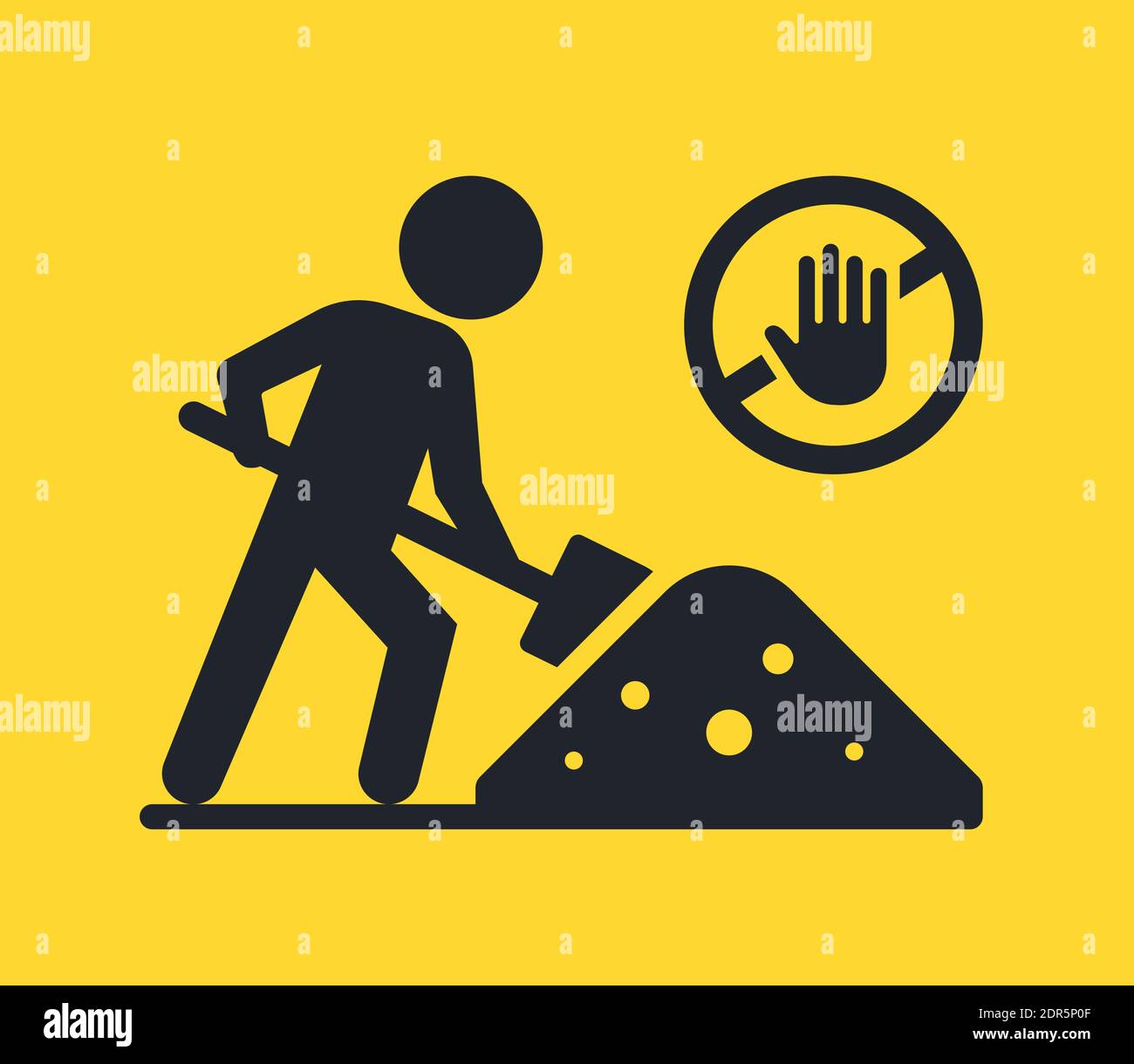 road symbol earthworks are being carried out. digging ground icon. flat ...