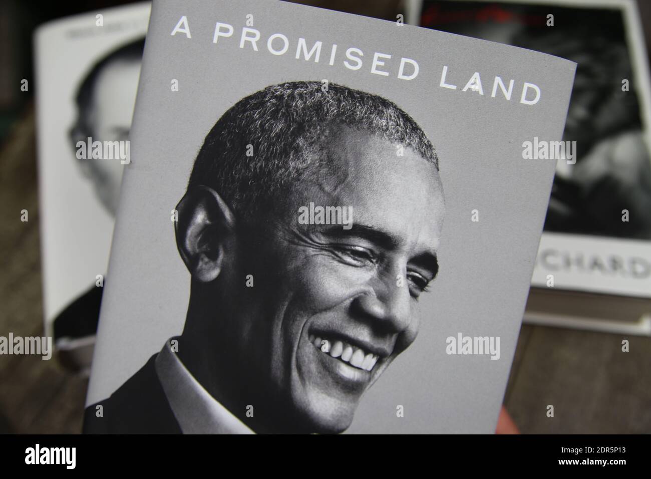 Viersen, Germany - December 9. 2020: Close up of Barack Obama book ...